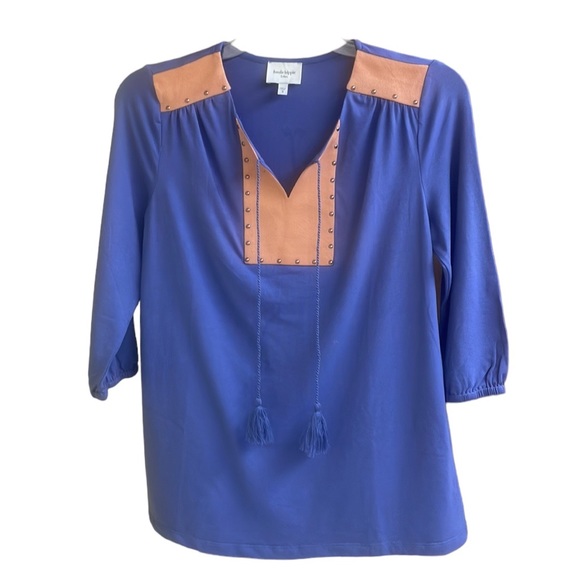 Haute Hippie | Tops | New Haute Hippie Tribe Indigo Blue W Orange Peach ...